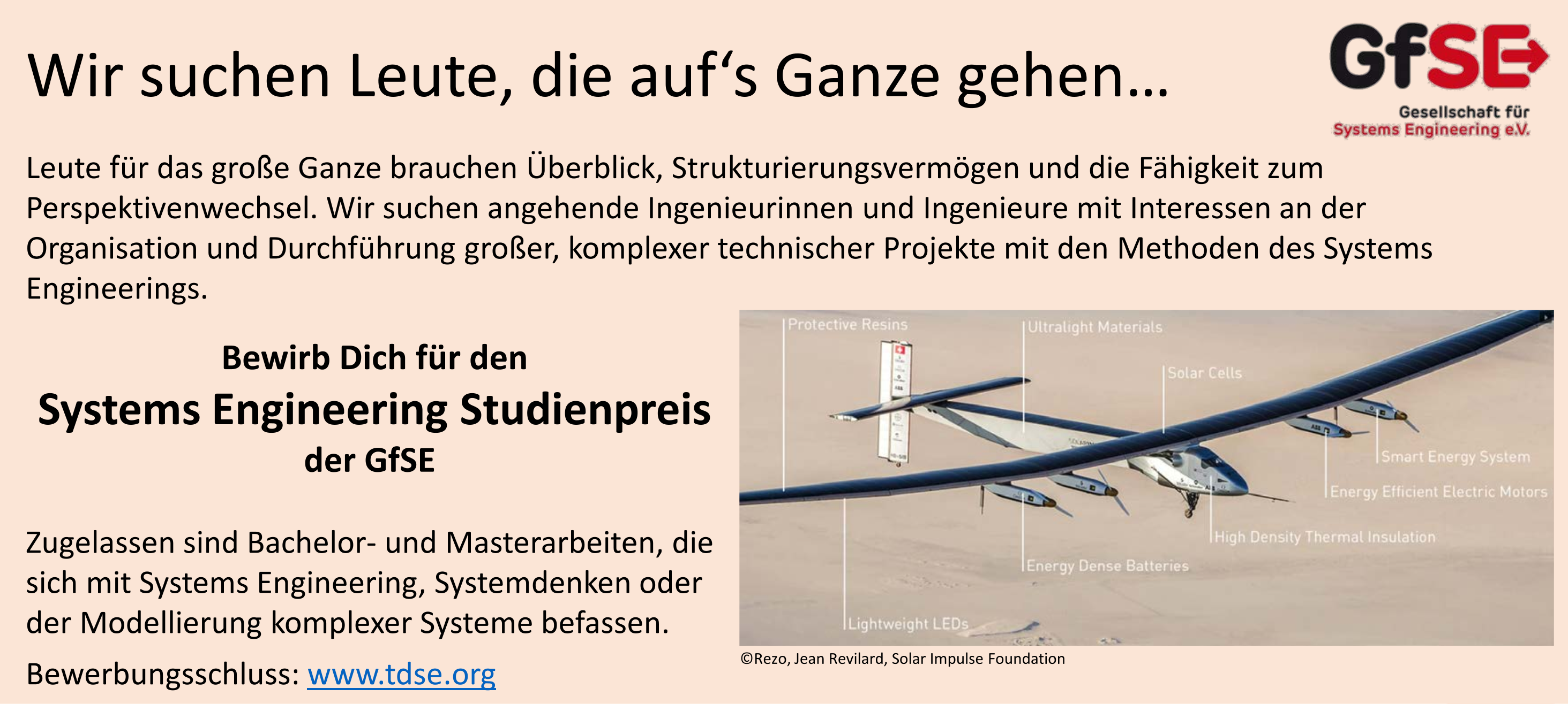 Gesellschaft für Systems Engineering e.V. - Award for studies